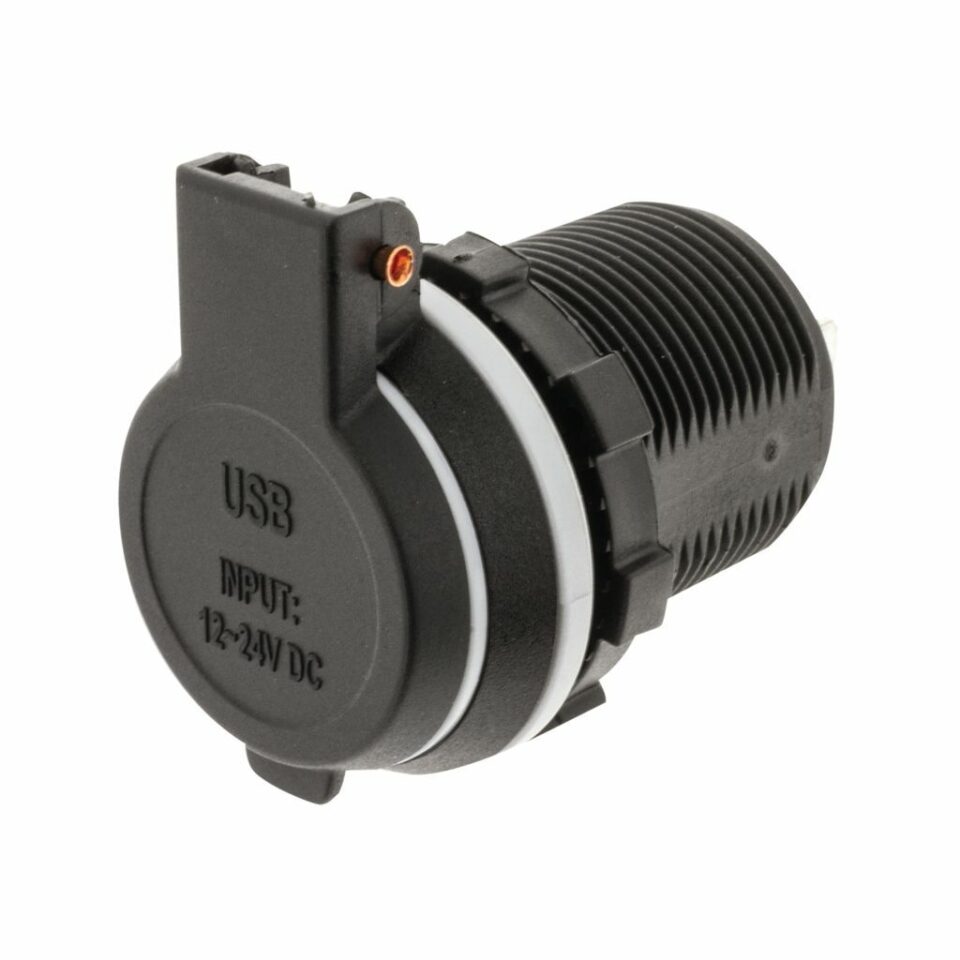 Dual USB Socket - Straight Terminals - Bus & Camper Parts
